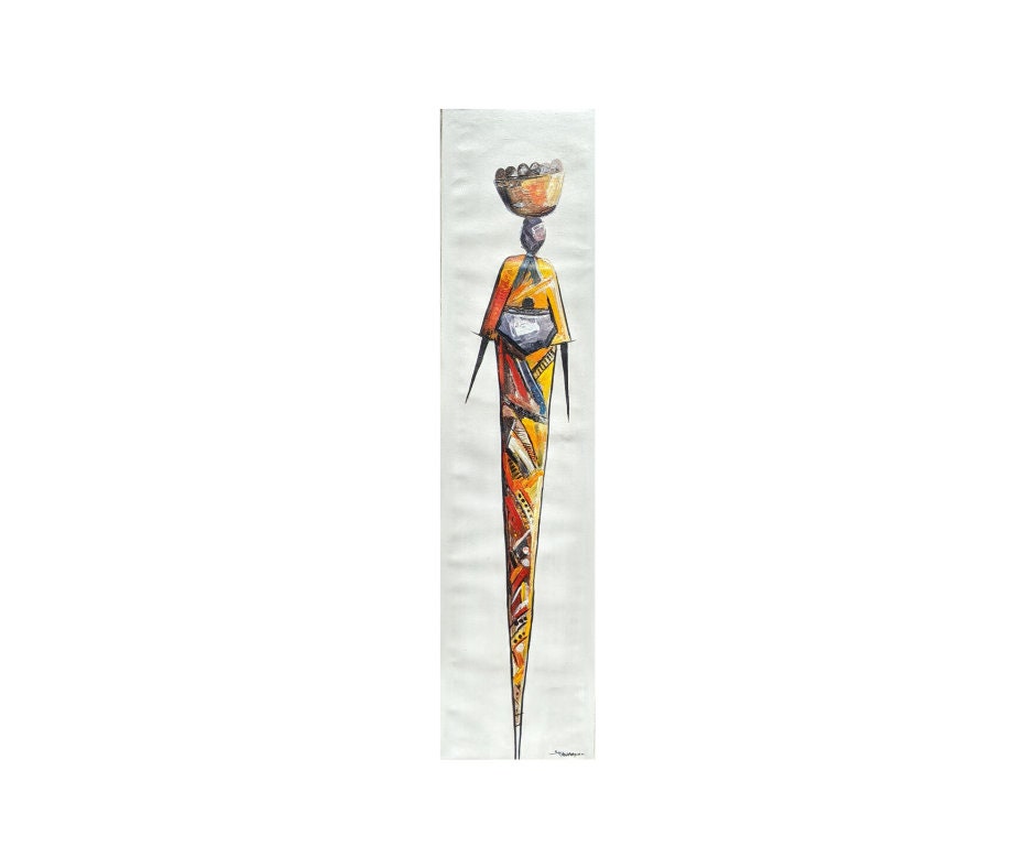 Abstract Peddling Mother and Child African Painting on Canvas - Nicky ...