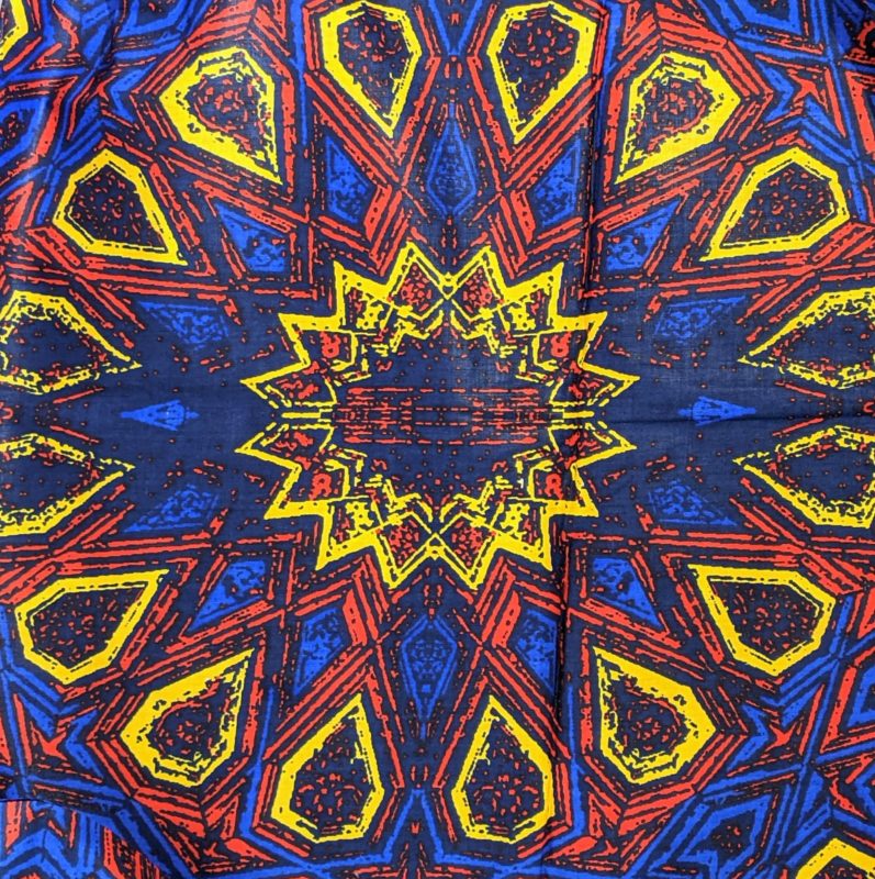 Exploded Red & Yellow Diamond Star on Blue Daviva Ultimate Ankara ...
