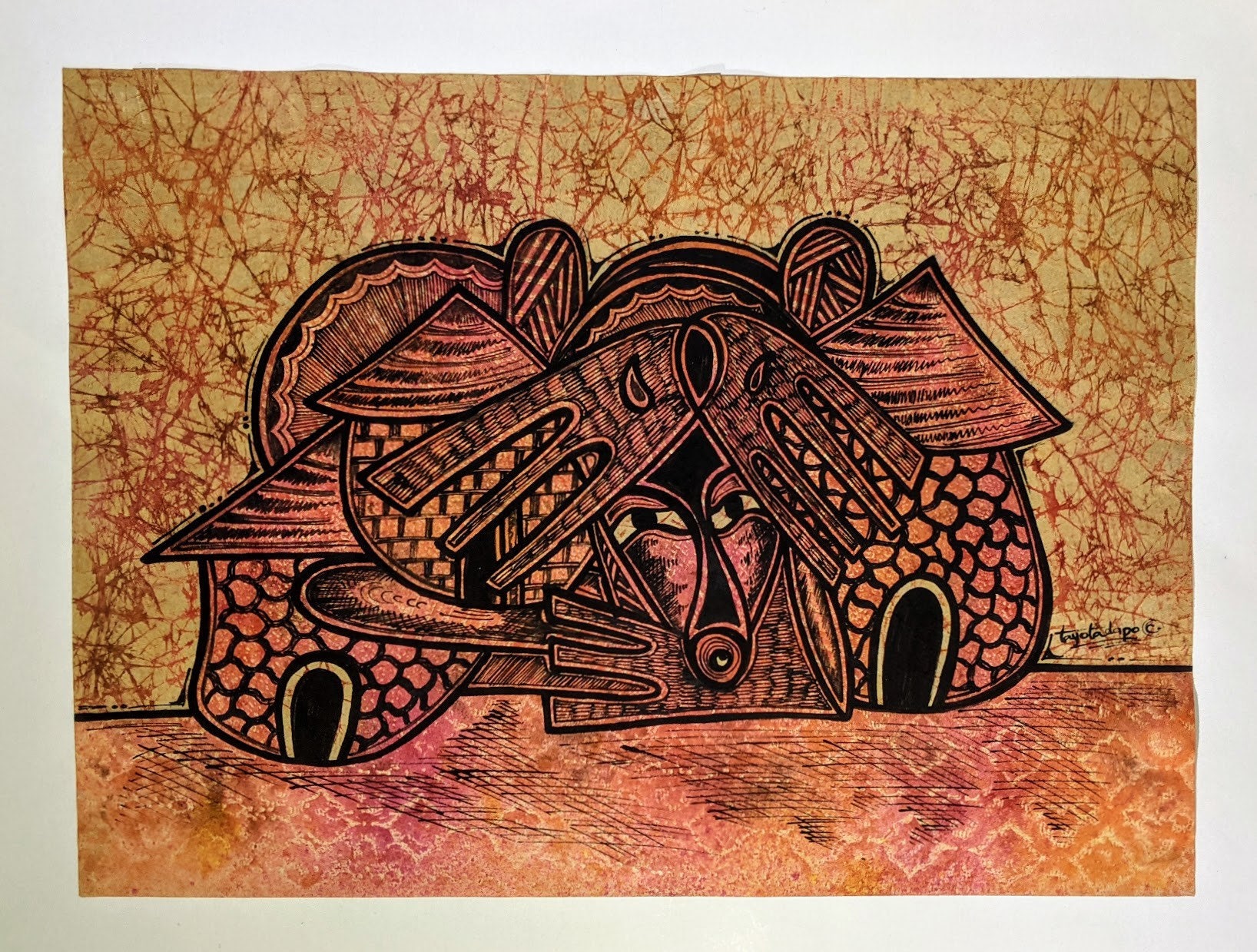 Village Head Batik Painting on Rice Paper - Nicky Mozzy Collections ...